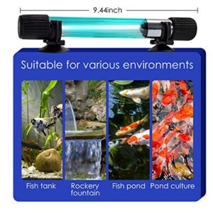 TAISHAN UV Sterilizer for Aquarium，13 W Fish Tank Clean Light with Timer,Aquarium Green Killing Machine Waterproof Clean Submersible Lamp for Pond,Swimming Pool,Indoor