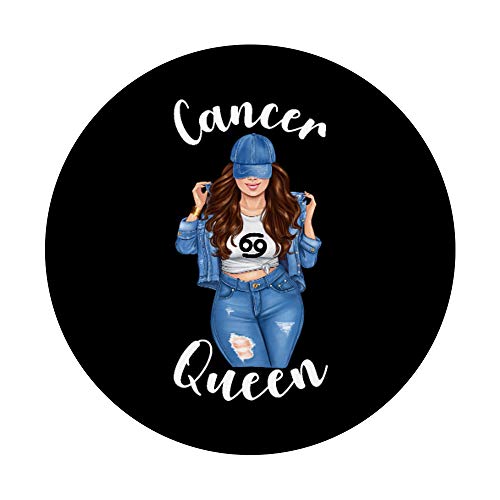 Streetwise Cancer Queen Zodiac Girl July June Brunette Cool PopSockets Swappable PopGrip