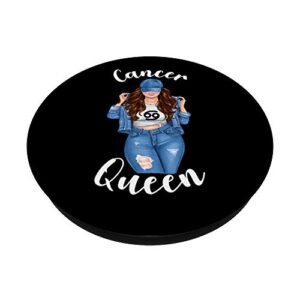 Streetwise Cancer Queen Zodiac Girl July June Brunette Cool PopSockets Swappable PopGrip