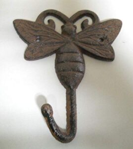 nimibod décor supplies vintage for home cast iron garden butterfly coat hooks hook rack towel bumble bee for home decor - made like old stuff