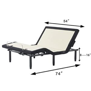 Applied Sleep Pro Full Adjustable Bed Frame, Adjustable Bed Base with Back&Leg Massage/Wireless Remote&Bluetooth APP/Under Bed Lighting/USB Ports/Back&Foot Incline/Anti Snore/Easy Assembly