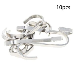 Yinpecly S Hooks 0.75" x 0.75" Flat 304 Stainless Steel S Shaped Hanging Hooks for Kitchen Spoon Towels Bathroom Bedroom Storage Room Office Outdoor Multiple Uses Silver Tone 10pcs