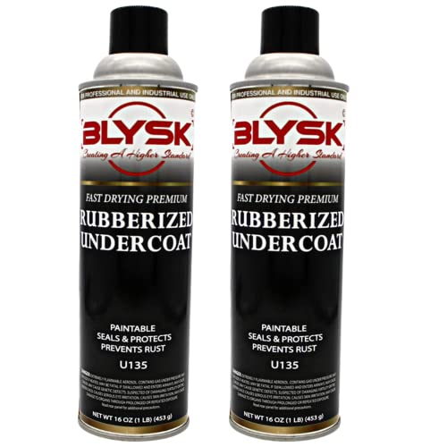 BLYSK Rubberized Undercoat Fast Drying Premium (U135) 16 oz – Undercoating, Corrosion, Water and Salt Spray Resistant, Protects from Chipping, Cracking or Peeling - Prevents Rust. Seals Out Moisture(2Pack)