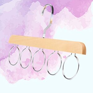 DOITOOL Multifunctional Wooden Scarf Closet Organizer Hanger Ties Belts Shawls Holder Rack with 5 Loops Clothes Organizer Holders for Home