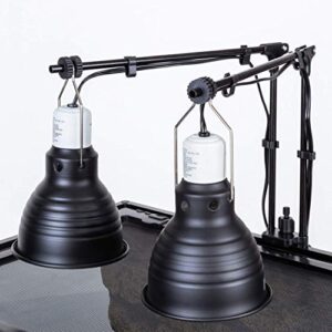 REPTI ZOO Reptile Dual Lamp Stand and Dual Reptile Light Fixture