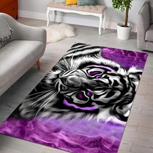 White Tiger Rug Area Rug for Living Dinning Room Bedroom Kitchen, Nursery Rug Floor Carpet Yoga Mat