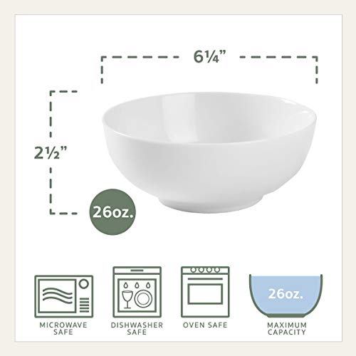 Everyday White by Fitz and Floyd Soup Cereal Porcelain Bowls, Set of 4