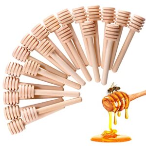 24 pcs honey dipper sticks, 3 inch mini wooden honeycomb stick, small honey spoons stirrer stick for honey jar dispense drizzle honey and wedding party favors gift