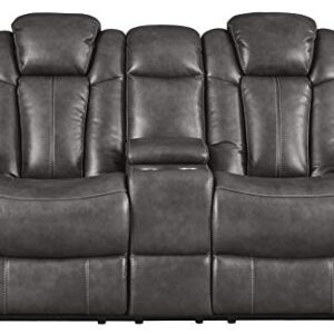 Signature Design by Ashley Turbulance Power Reclining Loveseat with USB Charging Port, Dark Gray & Signature DESIGN BY ASHLEY Turbulance Power Reclining Sofa with USB Charging Port, Dark Gray