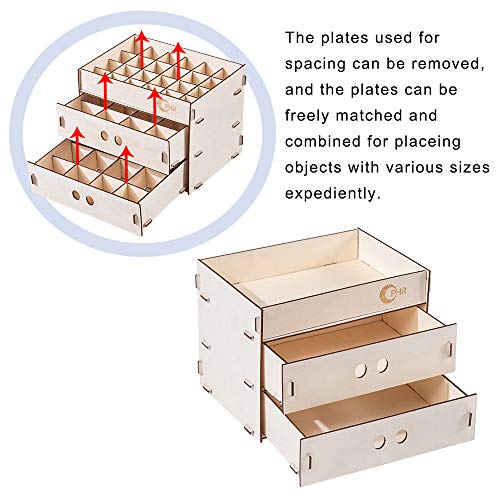 T TOGUSH Paint Rack Hobby Tool Storage Rack Craft Tool Holder Leather Tool Organizer Wooden Box