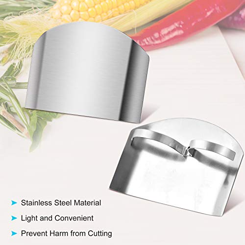 BeeSpring 2 Pcs Finger Guard for Cutting, Stainless Steel Knife Cutting Protector, Kitchen Tool Upgraded Double Finger Protectors, Avoid Hurting When Slicing and Chopping