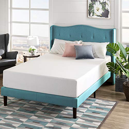 Zinus Alexis Deluxe Wood Platform Bed Frame, Rustic Pine, Queen & 12 Inch Green Tea Memory Foam Mattress/CertiPUR-US Certified/Bed-in-a-Box/Pressure Relieving, Queen