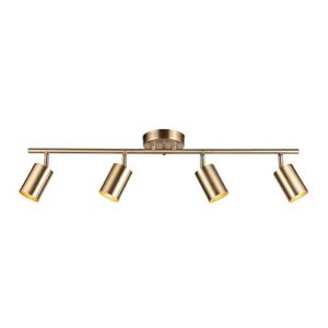 globe electric pratt 4-light track lighting, matte brass, gold