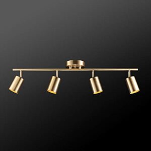 Globe Electric Pratt 4-Light Track Lighting, Matte Brass, Gold