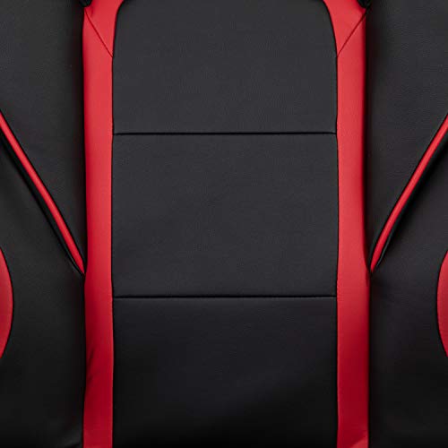 Flash Furniture X40 Gaming Chair Racing Ergonomic Computer Chair with Fully Reclining Back/Arms, Slide-Out Footrest, Massaging Lumbar - Red