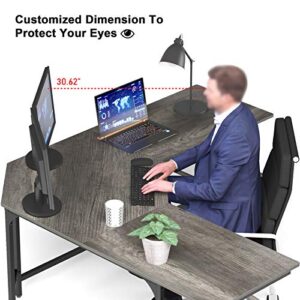 Teraves Modern L Shaped Desk with Shelves,64.84" Computer Desk/Gaming Desk for Home Office,Corner Desk with Large Desktop (Black Oak+Black Frame, Large+4 Tier Shelves)