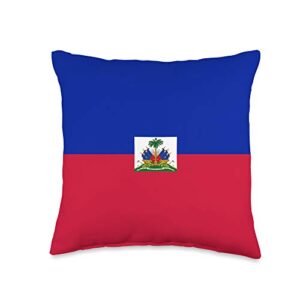 miftees country flag gifts haiti haitian flag throw pillow, 16x16, multicolor