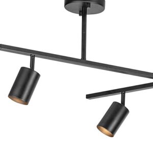 Globe Electric 59829 "West 64"" 6-Light Track Lighting, Matte Black, Center Swivel Bars