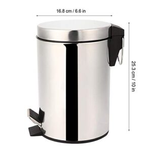 3L Can Wastebasket Rubbish Garbage Dustbin Rectangular Slim Profile Steel Step Pedal Trash Stainless for Home Bathroom Powder Room, Bedroom, Kitchen, Craft Room, Office - Removable Liner Bucket