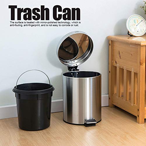 3L Can Wastebasket Rubbish Garbage Dustbin Rectangular Slim Profile Steel Step Pedal Trash Stainless for Home Bathroom Powder Room, Bedroom, Kitchen, Craft Room, Office - Removable Liner Bucket