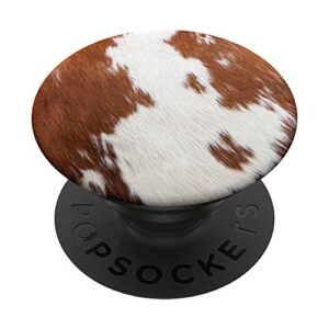 cow lookalike cowhide popsockets swappable popgrip