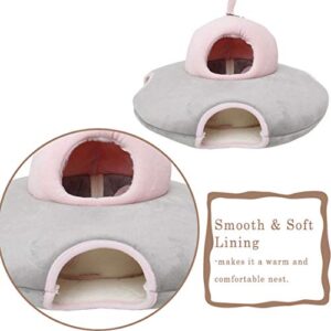 PAPIEEED Warm Small Pet Bed, Flying-Saucer Hamster Nest Cute Rat House Hammock Sugar Glider Cage Accessories, Bed for Gerbil Degu Golden Bear Hedgehog Small Squirrel Ferret