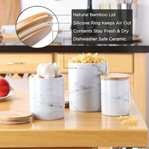 DII Ceramic Canister Sets for the Kitchen Food Safe Storage Containers with Lids, Large, Medium & Small, Buffalo Check, Black & White, 3 Count