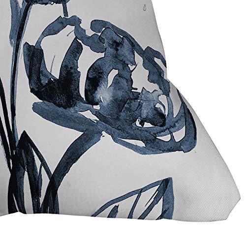 Society6 Alison Janssen Peonies Blue Throw Pillow, 16"x16", ­