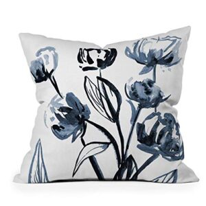 society6 alison janssen peonies blue throw pillow, 16"x16", ­