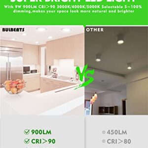 12 Pack LED Recessed Lighting 6 Inch, 3000K/4000K/5000K Selectable Canless 6 inch led recessed light, Dimmable 6in Recessed Lighting LED,12W 1200LM (110W Eqv.) CRI90 Wafer Lights 6 inch -IC Rated