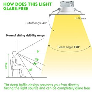 12 Pack LED Recessed Lighting 6 Inch, 3000K/4000K/5000K Selectable Canless 6 inch led recessed light, Dimmable 6in Recessed Lighting LED,12W 1200LM (110W Eqv.) CRI90 Wafer Lights 6 inch -IC Rated