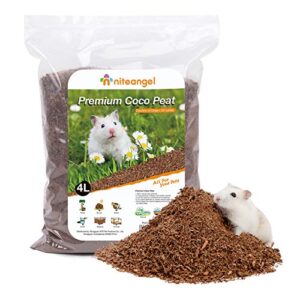 niteangel natural coco/cork hamster bedding pet litter for dwarf syrian hamsters, gerbils, mices, degus or other small animal