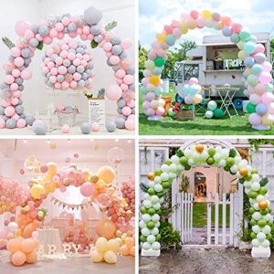 RUBFAC Balloon Arch Stand, 10ft Wide Adjustable Balloon Arch Kit with Water Fillable Base, 60pcs Balloon Clip, Balloon Strip, Tie Tool, for Wedding Birthday Party Supplies Halloween Decoration