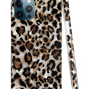 J.west iPhone 11 Pro Max Case Leopard for Women Girls,Cute Sparkle Translucent Clear Stylish Cheetah Pattern Design Slim Soft TPU Silicone Protective Phone Case Cover for iPhone 11 Pro Max 6.5" Bling