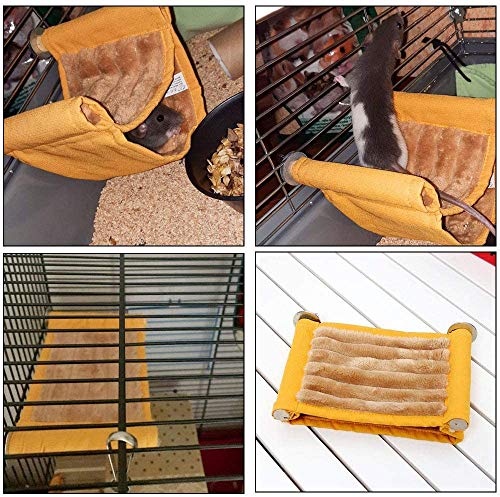 FunMove Hamster Hammock House Mouse Rat Hanging Swing Warm Bed Small Pet Animal Double Layer Cage Tent Hut Nest for Mouse Rat Hamster Playing Sleeping