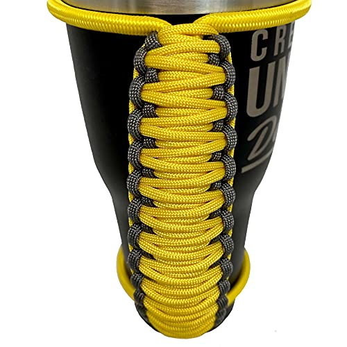 Creating Unique Designs Handmade Elastic Tumbler Handles 20 30 32 40 oz (Handle Only) (Yellow Charcoal Gray)