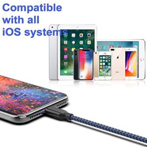 [Apple MFi Certified] PLmuzsz iPhone Charger Lightning Cable 5pack [3/3/6/6/10FT] Nylon Braided Compatible iPhone 12 Pro Max/Xs/XR/8/7/6s/SE/iPad More