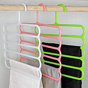 shlutesoy Space Saving Multi-Purpose Clothes Hangers,Non-Slip Space-Saving 5 Layered Closet Hook for House Wives Green