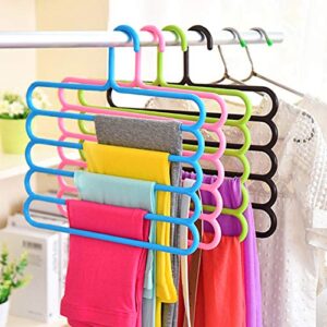 shlutesoy Space Saving Multi-Purpose Clothes Hangers,Non-Slip Space-Saving 5 Layered Closet Hook for House Wives Green