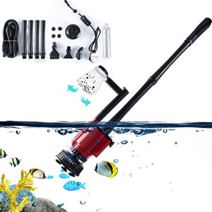 feelglad aquarium vacuum gravel cleaner - electric automatic fish tank water change siphon with flow control, 4 extra long tube(6.8ft) / water changer/sand cleaner/water flow/water shower