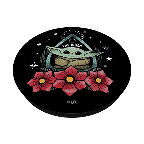 Star Wars: The Mandalorian The Child Floral Planchette PopSockets PopGrip: Swappable Grip for Phones & Tablets