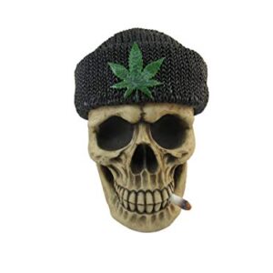 DWK Marijuana Leaf Skeleton 420 Box with Lid | Herbal Box Goth Decorations | Smoker Accessories and Marijuana Home Decor | Goth Gifts for Home - 6"