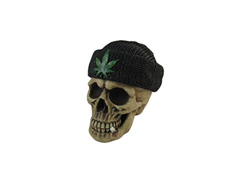 DWK Marijuana Leaf Skeleton 420 Box with Lid | Herbal Box Goth Decorations | Smoker Accessories and Marijuana Home Decor | Goth Gifts for Home - 6"