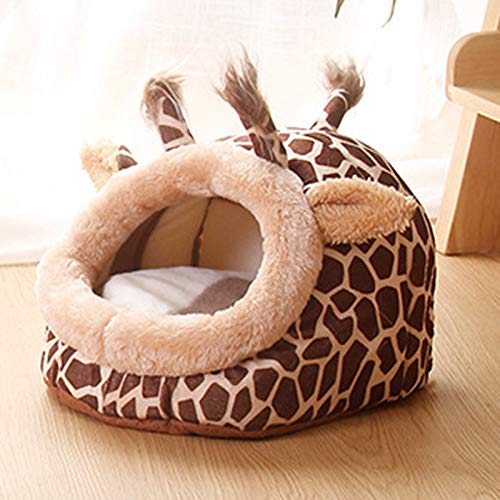 DIOOP Guinea Pig Bed Hamster Hideout Huts with Removable Mat Small Animal Hideouts Winter Warm Fleece Hanging Cage Hammock House for Small Rats Hamster Furry Pets (Multicolored)