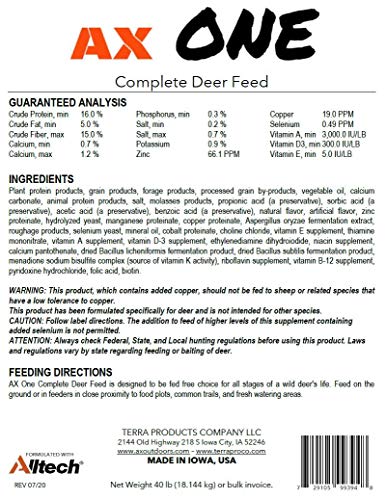 Terra Products Co. AX One - Complete Deer Feed Antler Xcelerator (40lb)