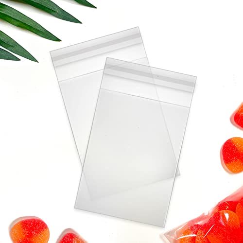 Seal Fresh Cello Bags – 3x5 Inches (200 Count) – Clear Plastic Resealable Self-Adhesive Sealing Reclosable Cellophane Baggies – For Snacks, Popcorn, Cookies, Candies, Treats, Pastries, Party Favors, Decorative Wrappers, Gifts, Soaps, and Goodies