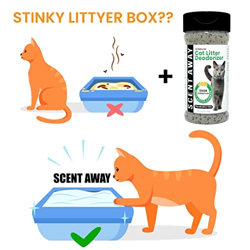 SCENT AWAY Cat Litter Deodorizer Litter Box Odor Eliminator | Fragrance Free Cat Litter Deodorizer with Active Carbon | Eliminates Cat Odors and Smells to Keep Your Home Fresh and Clean (Pack of 1)