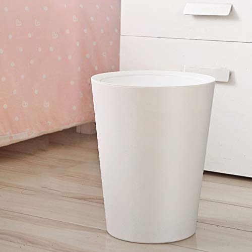 Trash can Simple Trash Can with Lid Round Plastic Trash Can Household Swing-lid Trash Can for Office, Living Room and Bedroom, 2 Colors Simple Human Trash can (Color : Gray)