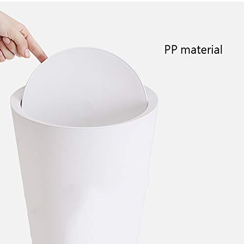 Trash can Simple Trash Can with Lid Round Plastic Trash Can Household Swing-lid Trash Can for Office, Living Room and Bedroom, 2 Colors Simple Human Trash can (Color : Gray)