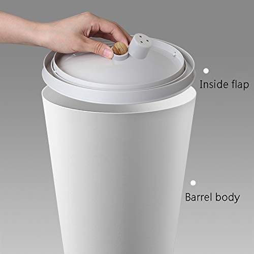 Trash can Simple Trash Can with Lid Round Plastic Trash Can Household Swing-lid Trash Can for Office, Living Room and Bedroom, 2 Colors Simple Human Trash can (Color : Gray)